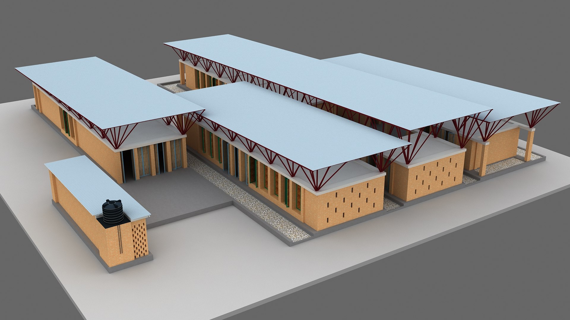 Primary School Building 3D Model - TurboSquid 1865207