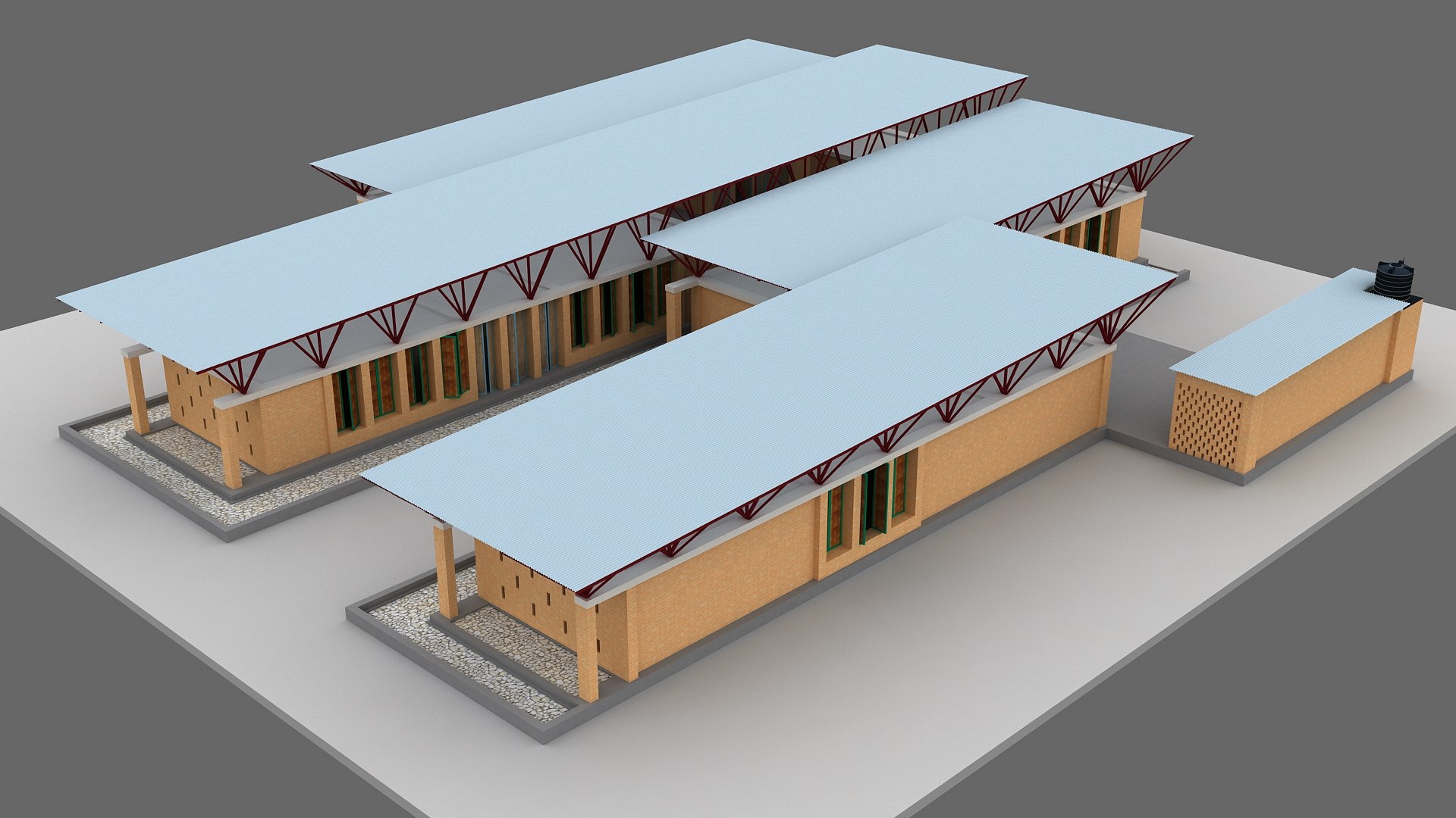 Primary School Building 3D Model - TurboSquid 1865207