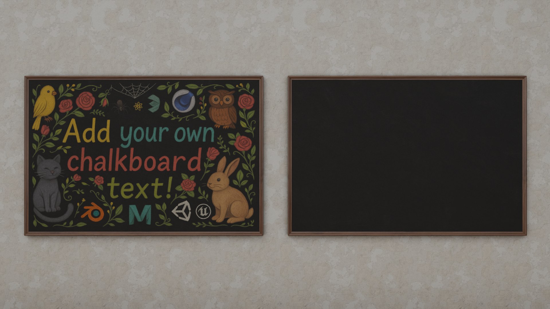 Wall-Mounted Blackboard - Regular Style Set 3D Model - TurboSquid 2407788