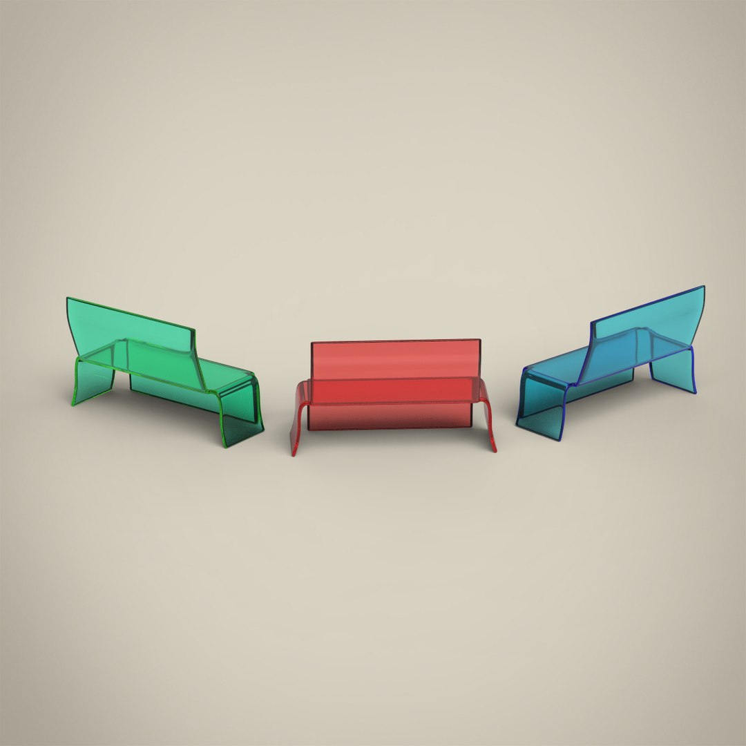 3D Glass Bench model - TurboSquid 1792878