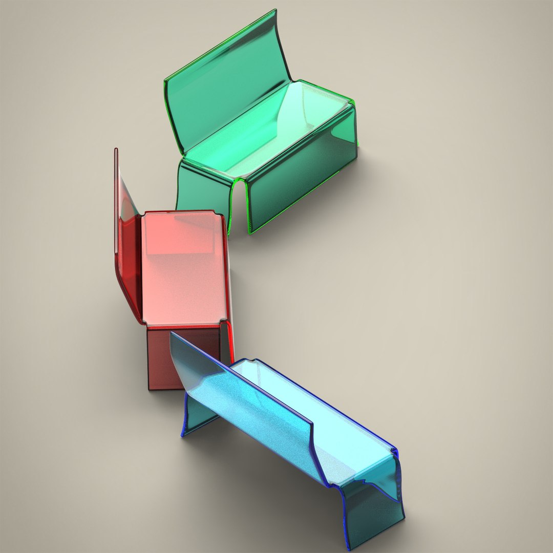 3D Glass Bench model - TurboSquid 1792878