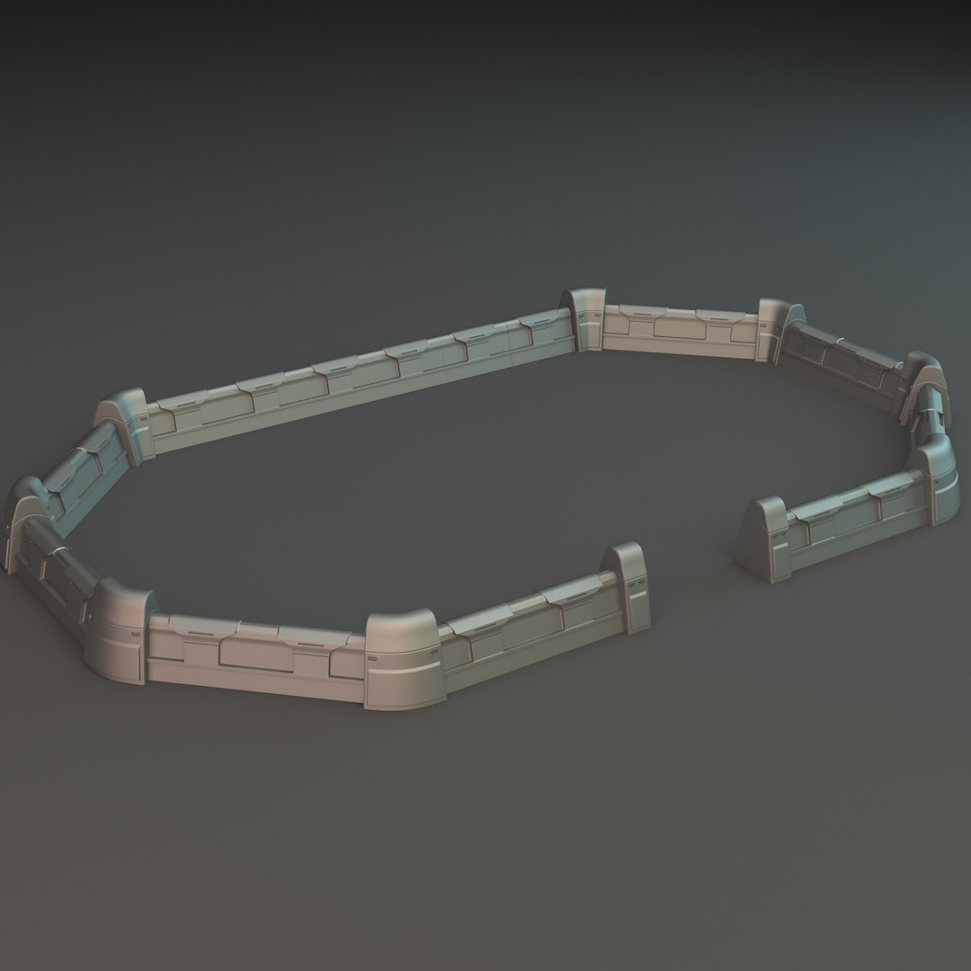 Sci-fi Fence 3d Max