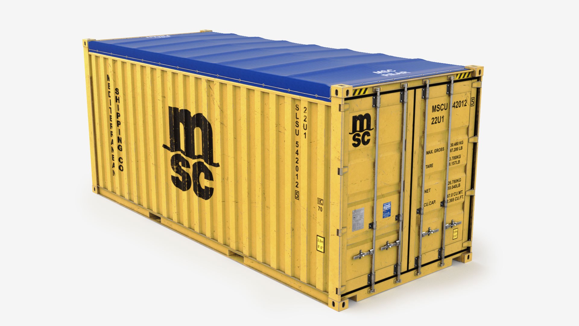 20feet MSC Open Top Shipping Container 3D - TurboSquid 2210897