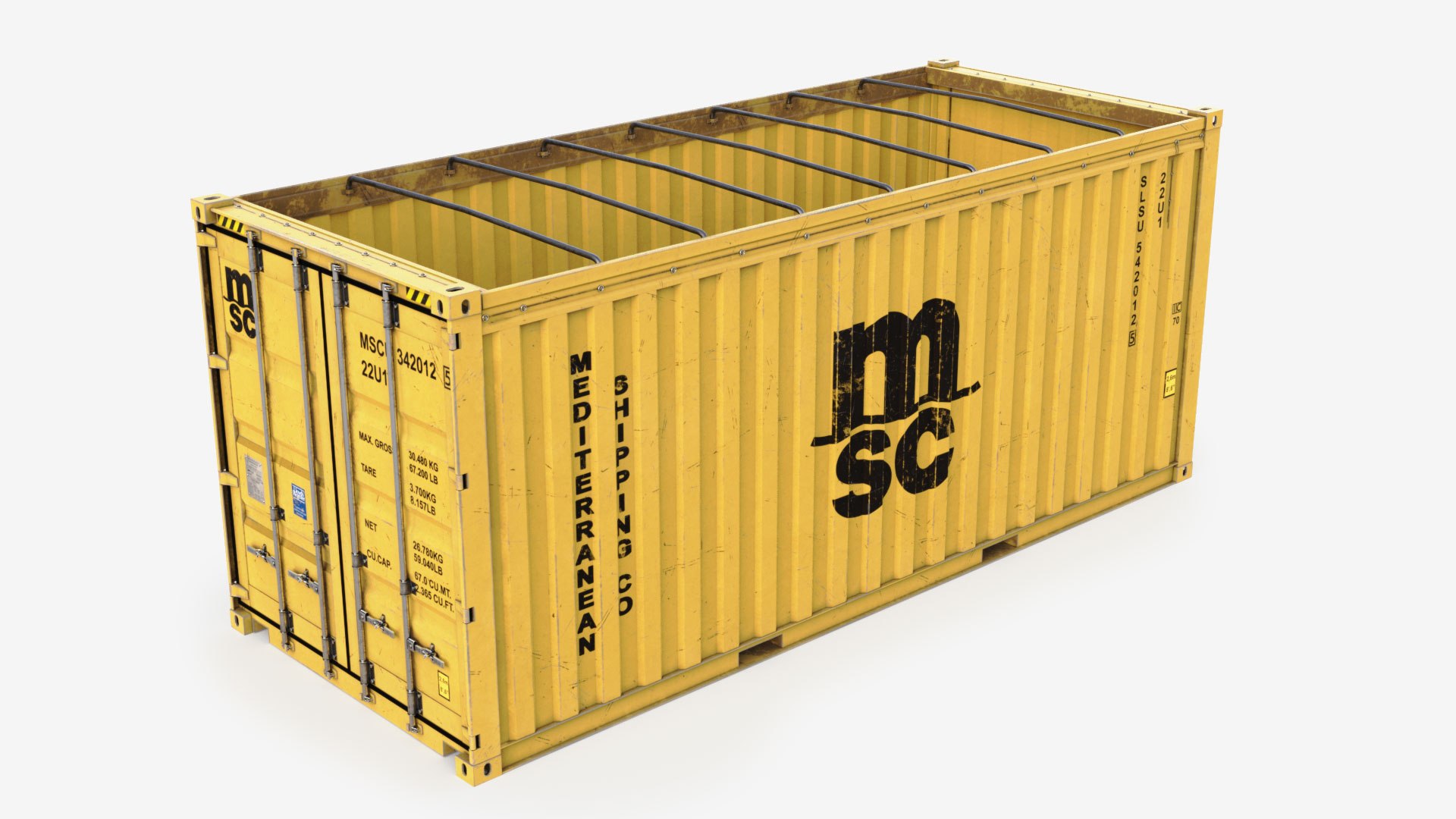 20feet MSC Open Top Shipping Container 3D - TurboSquid 2210897