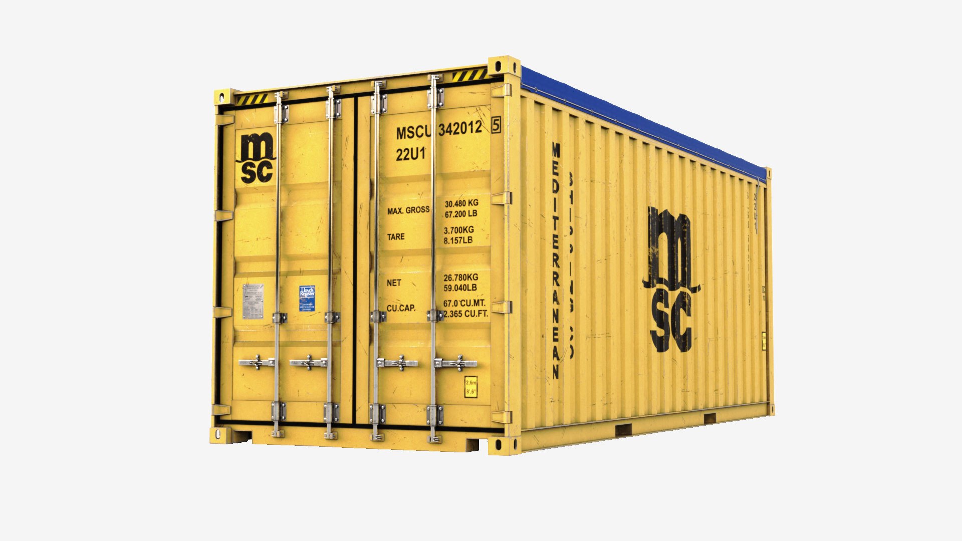 20feet MSC Open Top Shipping Container 3D - TurboSquid 2210897