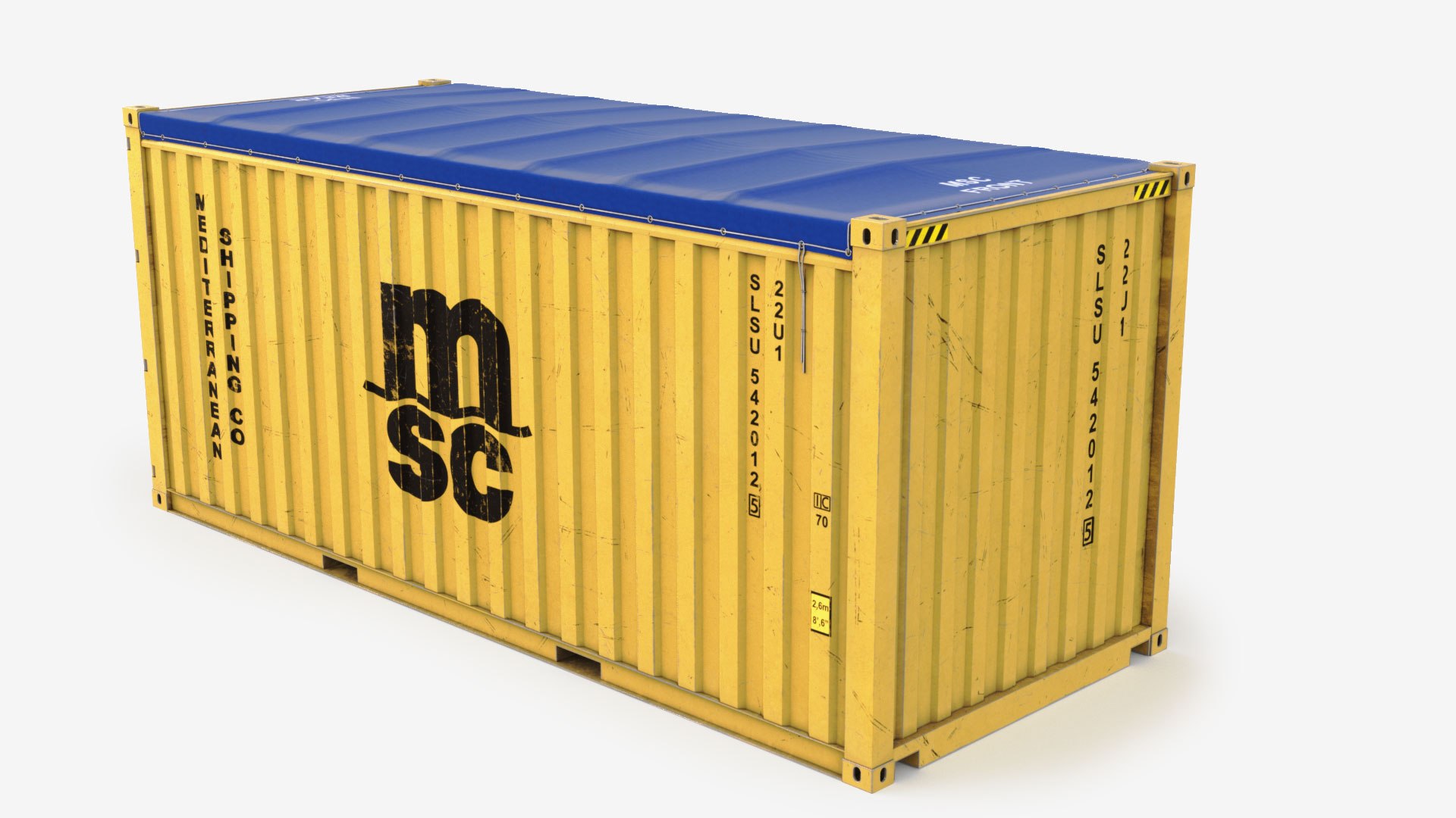 20feet MSC Open Top Shipping Container 3D - TurboSquid 2210897