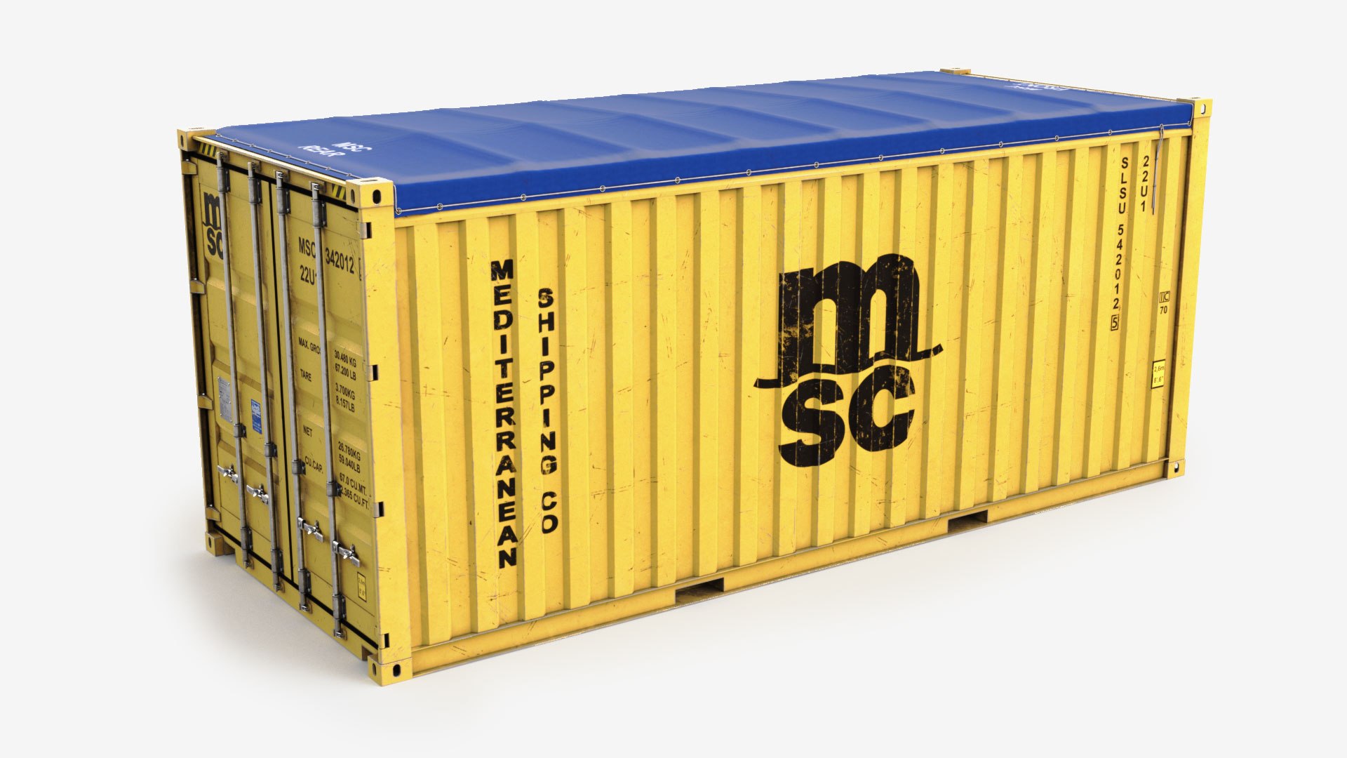 20feet MSC Open Top Shipping Container 3D - TurboSquid 2210897