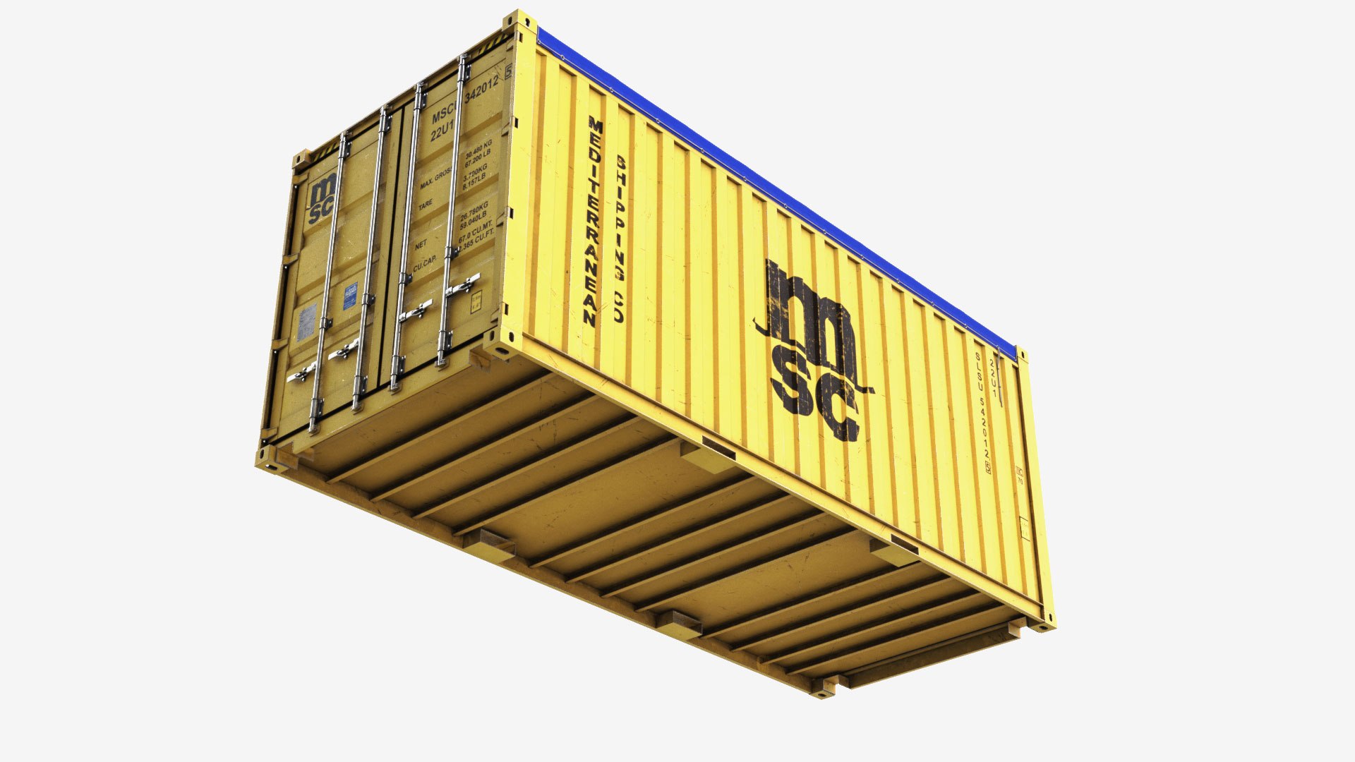 20feet MSC Open Top Shipping Container 3D - TurboSquid 2210897