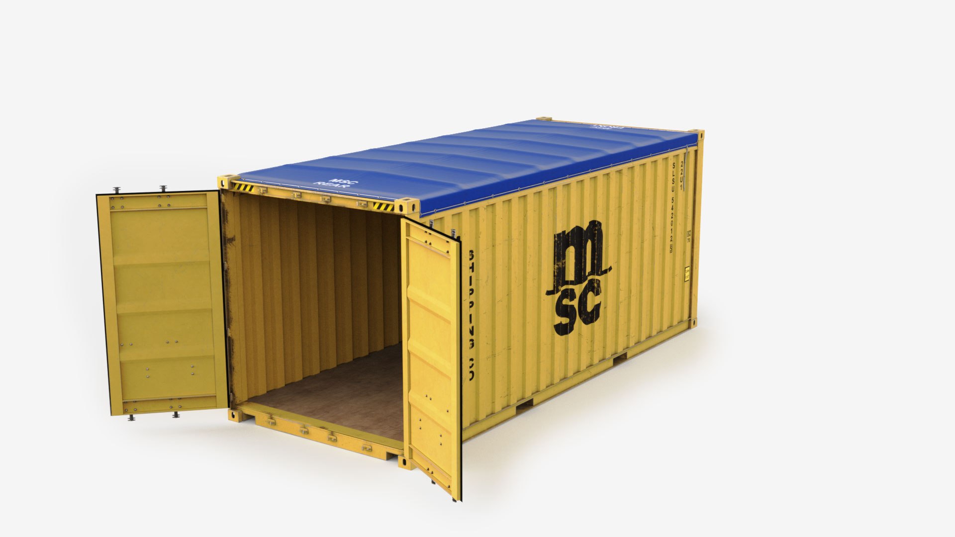 20feet MSC Open Top Shipping Container 3D - TurboSquid 2210897