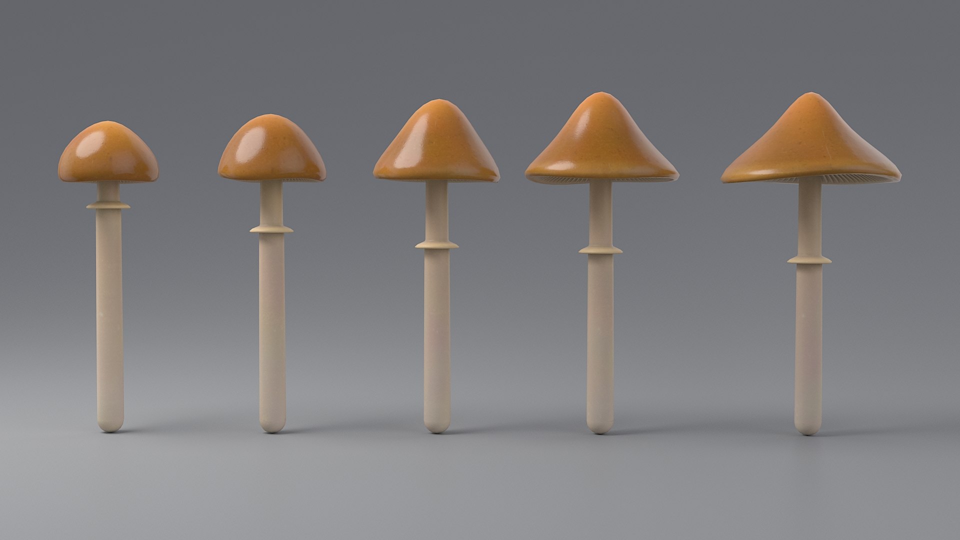 3D Cartoon Mushrooms 02 Model - TurboSquid 2055553