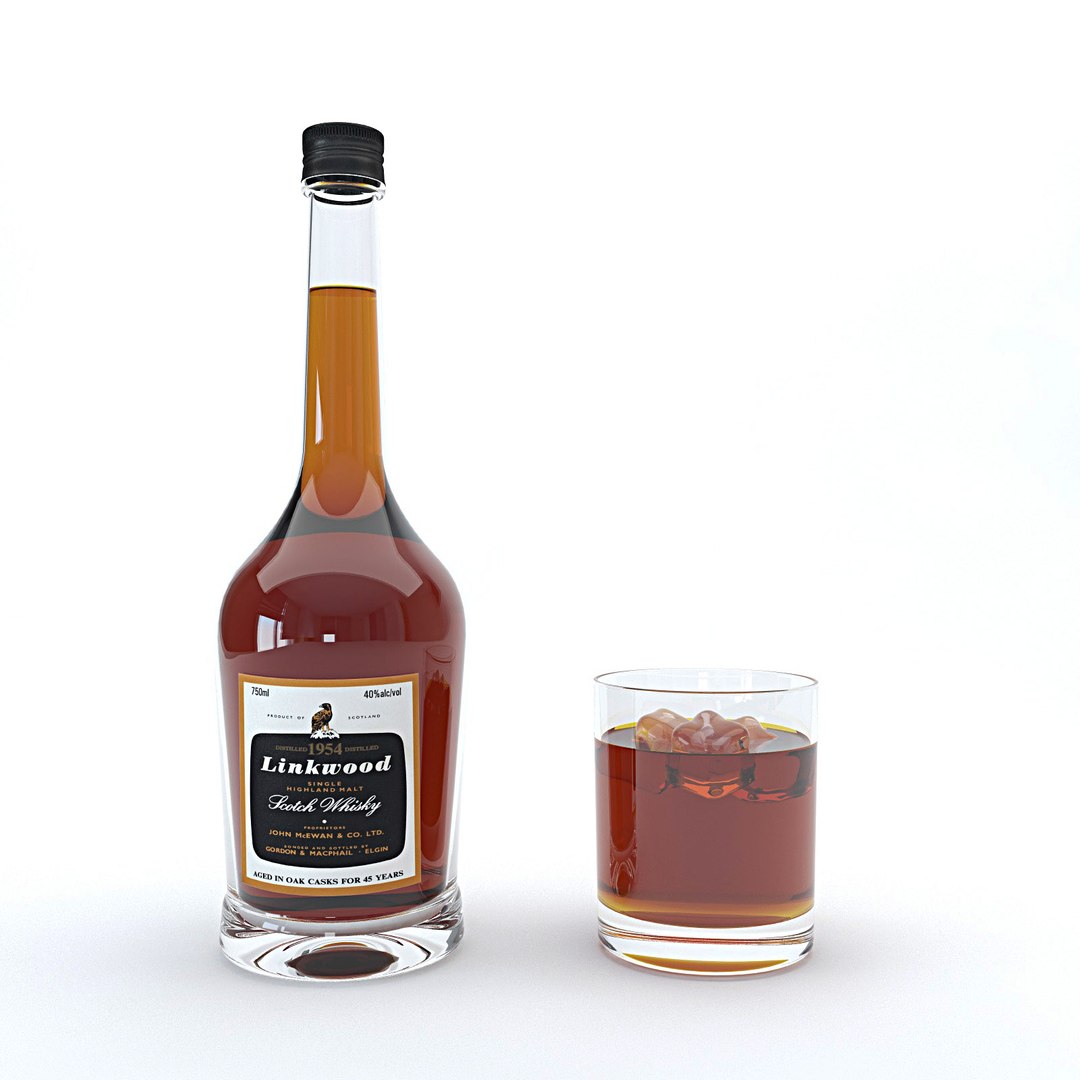 3D Bourbon Alcohol Drink Model - TurboSquid 1559750