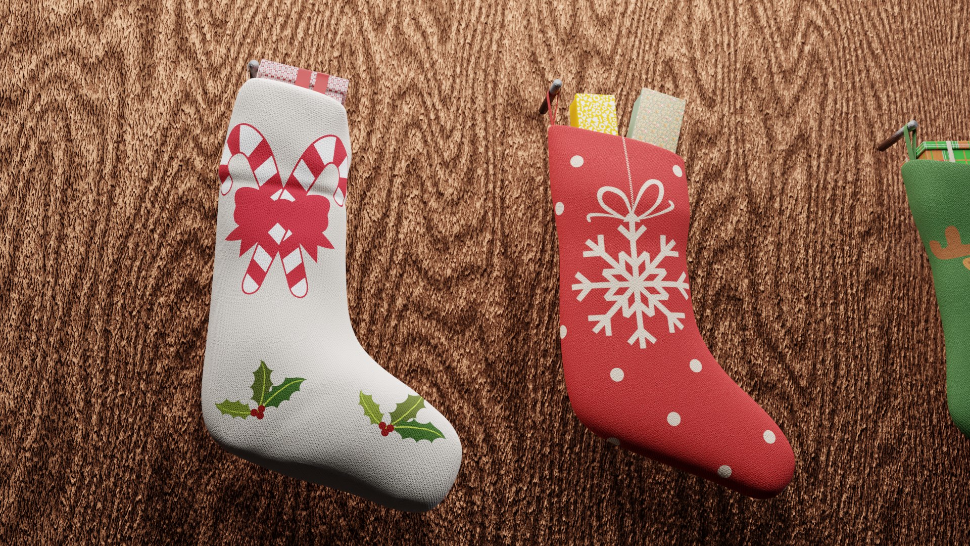 Socks Gift Boxes Christmas Presents Model - TurboSquid 1469570