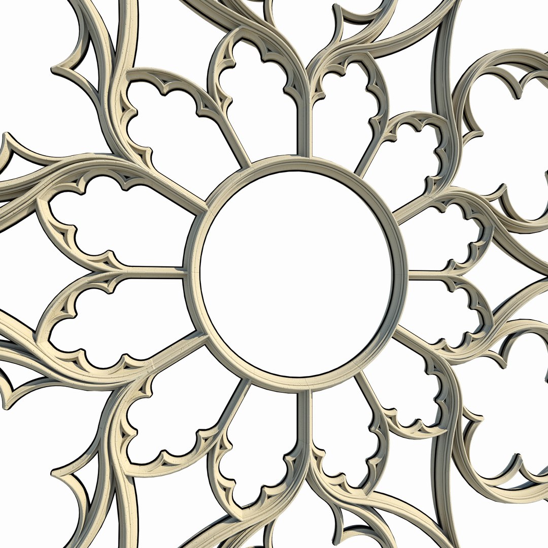 Elegant Gothic Rose Window 3d Obj