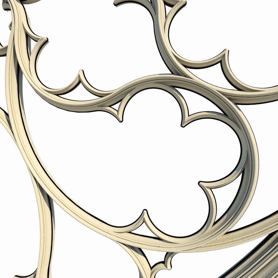 Elegant Gothic Rose Window 3d Obj