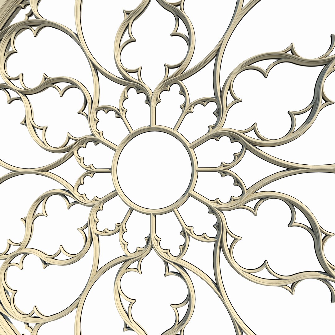 Elegant Gothic Rose Window 3d Obj