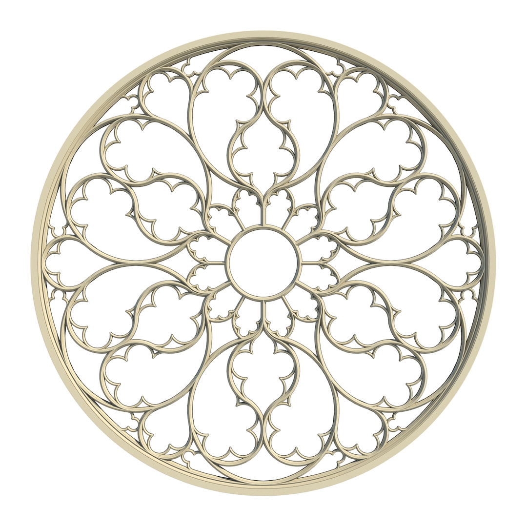 Elegant Gothic Rose Window 3d Obj