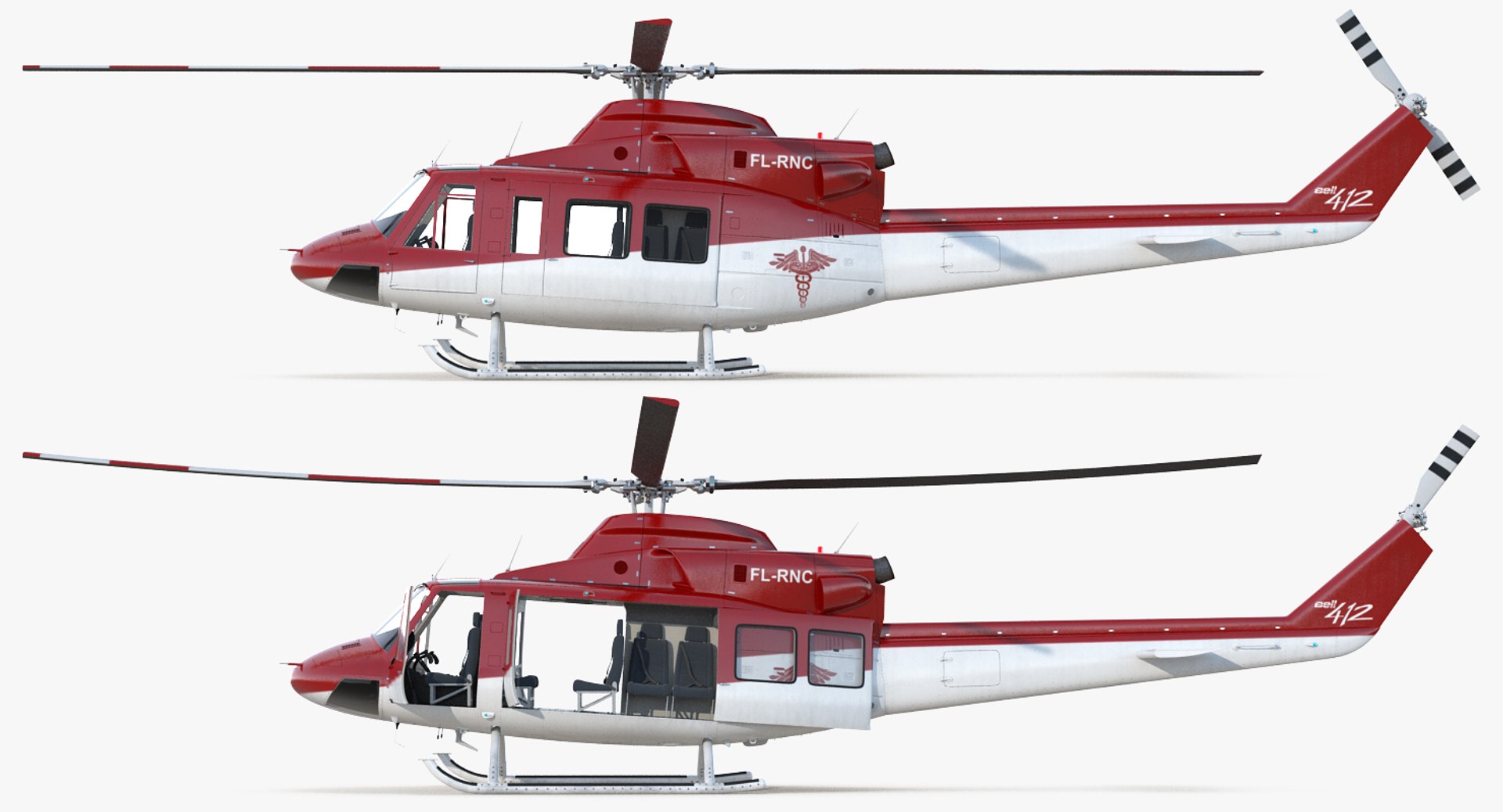 Bell 412 medical helicopter 3D model - TurboSquid 1195928