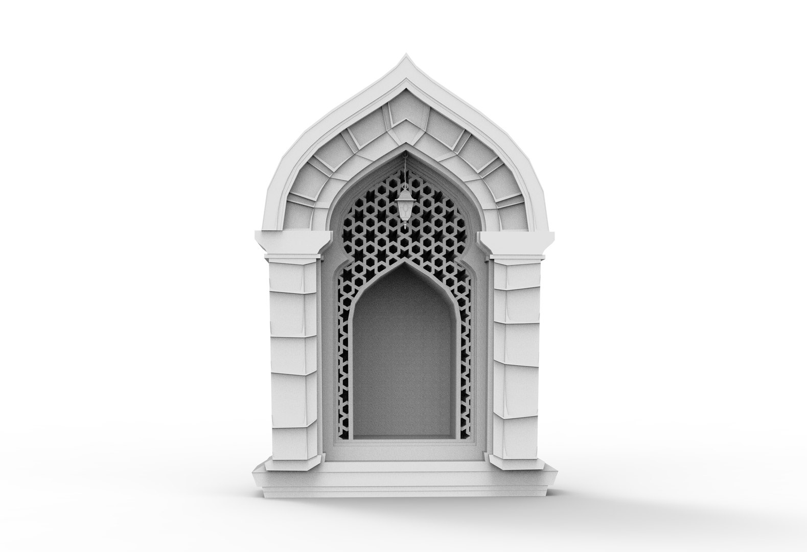 Windows OR gate of arabian castle or fortress interior model ...