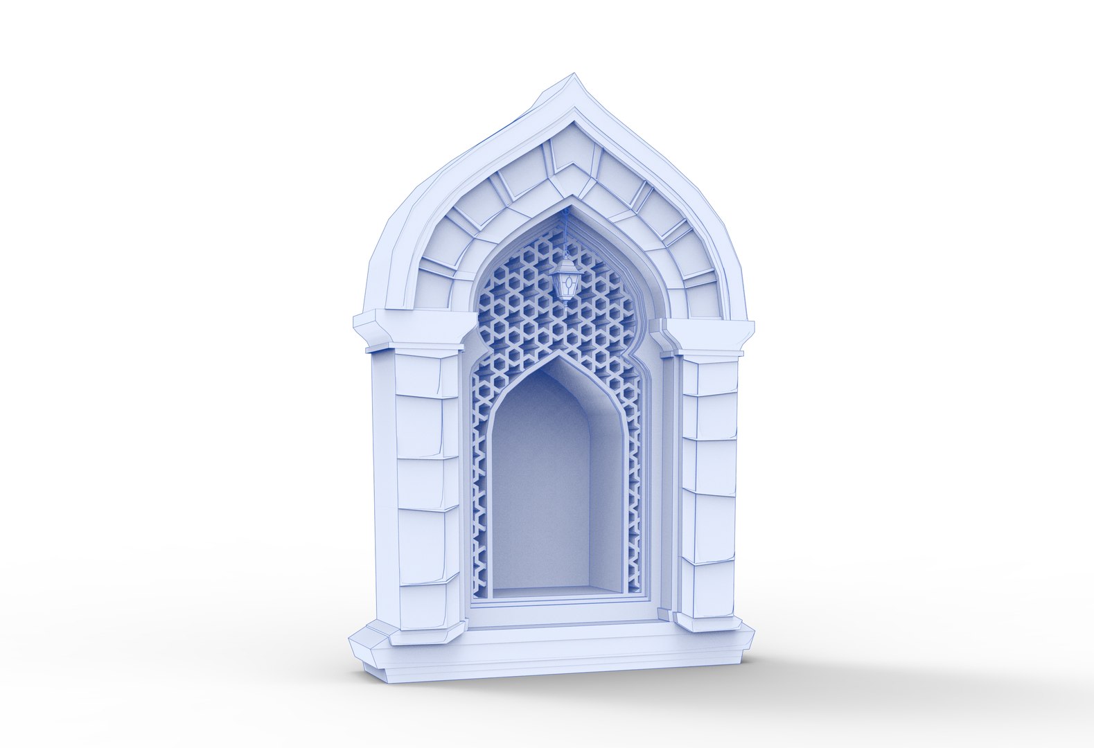 Windows OR gate of arabian castle or fortress interior model ...