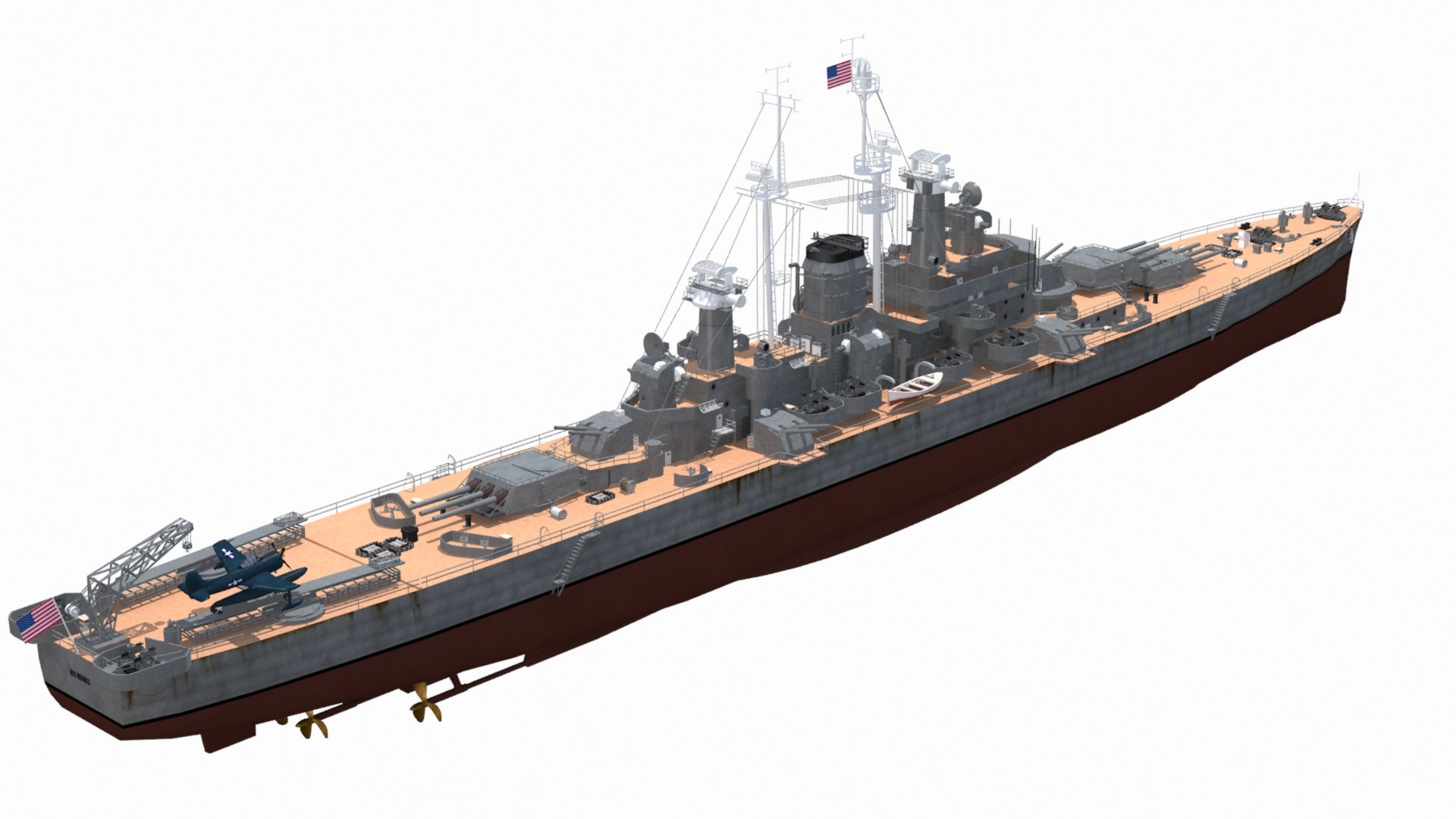 CA134 Des Moines Heavy Cruiser 3D Model - TurboSquid 2104846