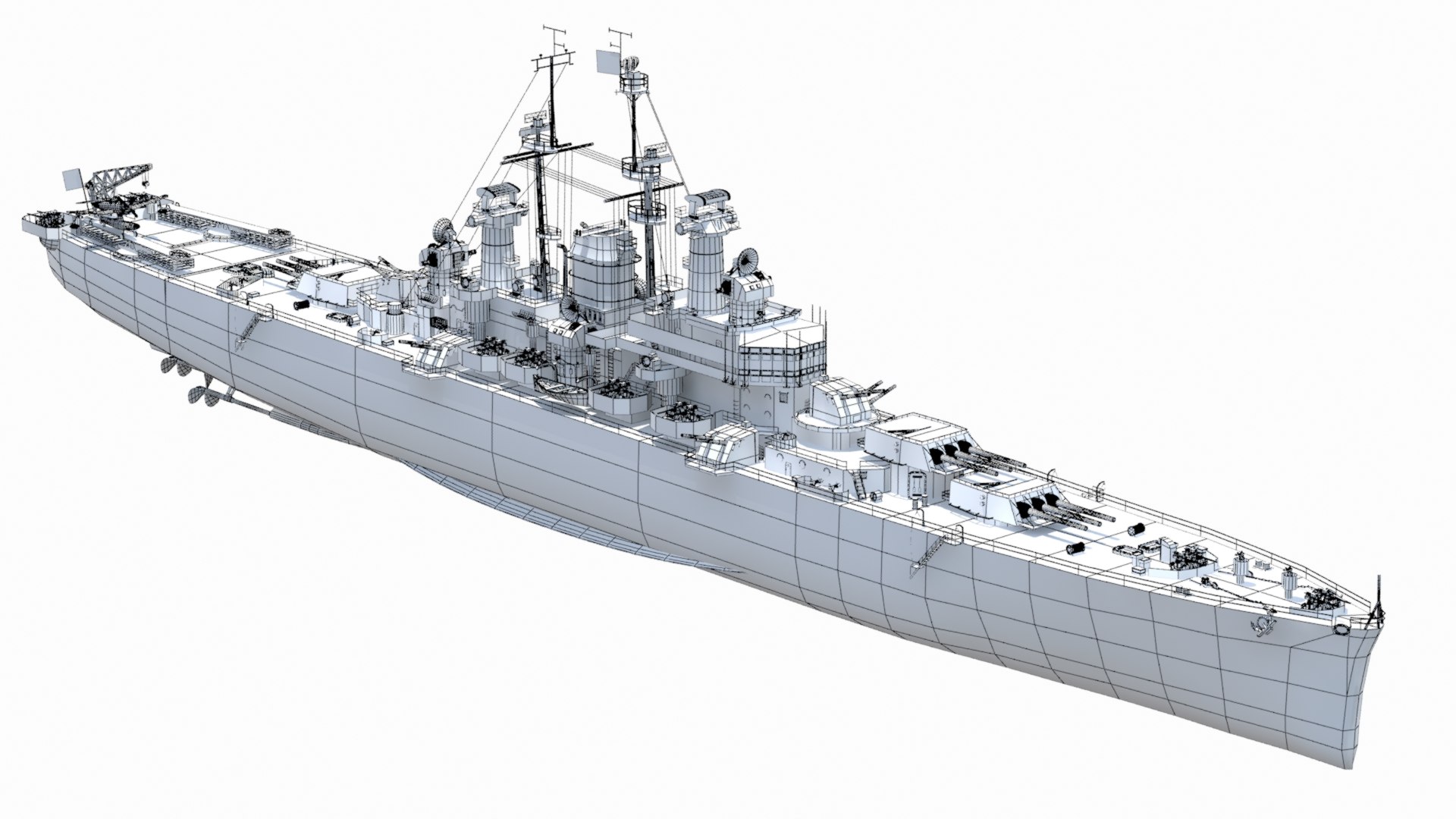 CA134 Des Moines Heavy Cruiser 3D Model - TurboSquid 2104846