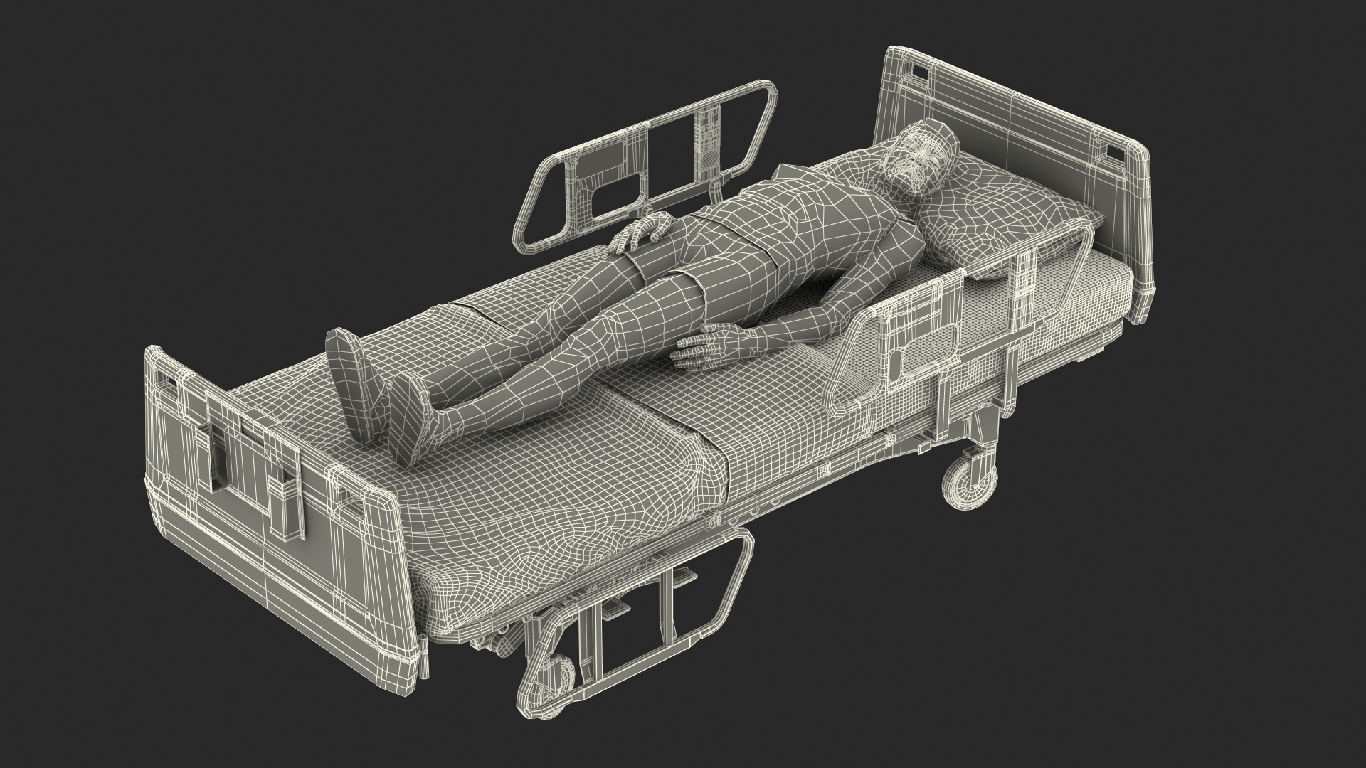 Patient On Hospital Bed 3D Model - TurboSquid 1853403