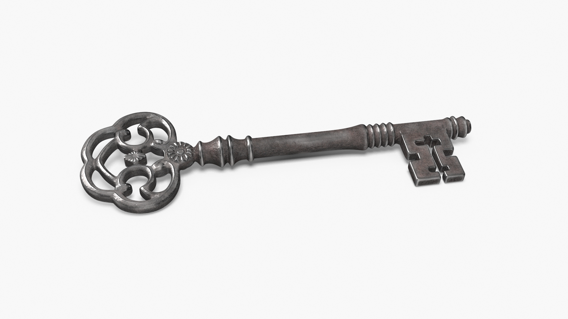 Antique Ornate Skeleton Key Steel Model - TurboSquid 2243533