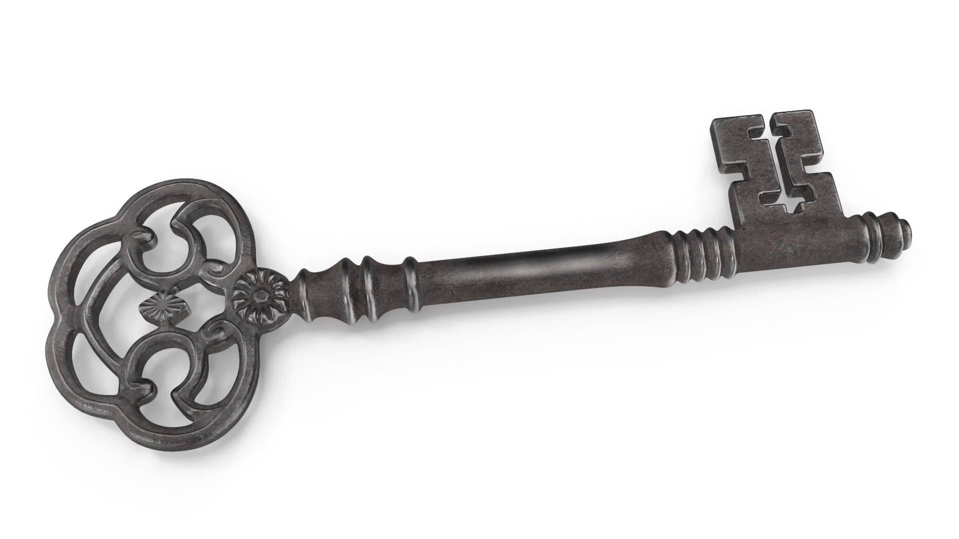 Antique Ornate Skeleton Key Steel Model - TurboSquid 2243533