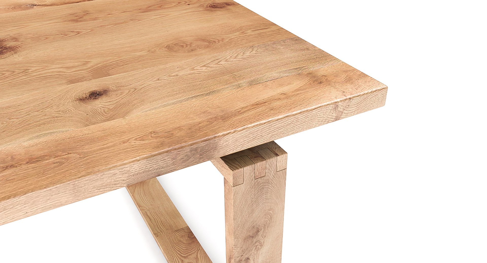 3d T1-solid Wood Table Oak Model
