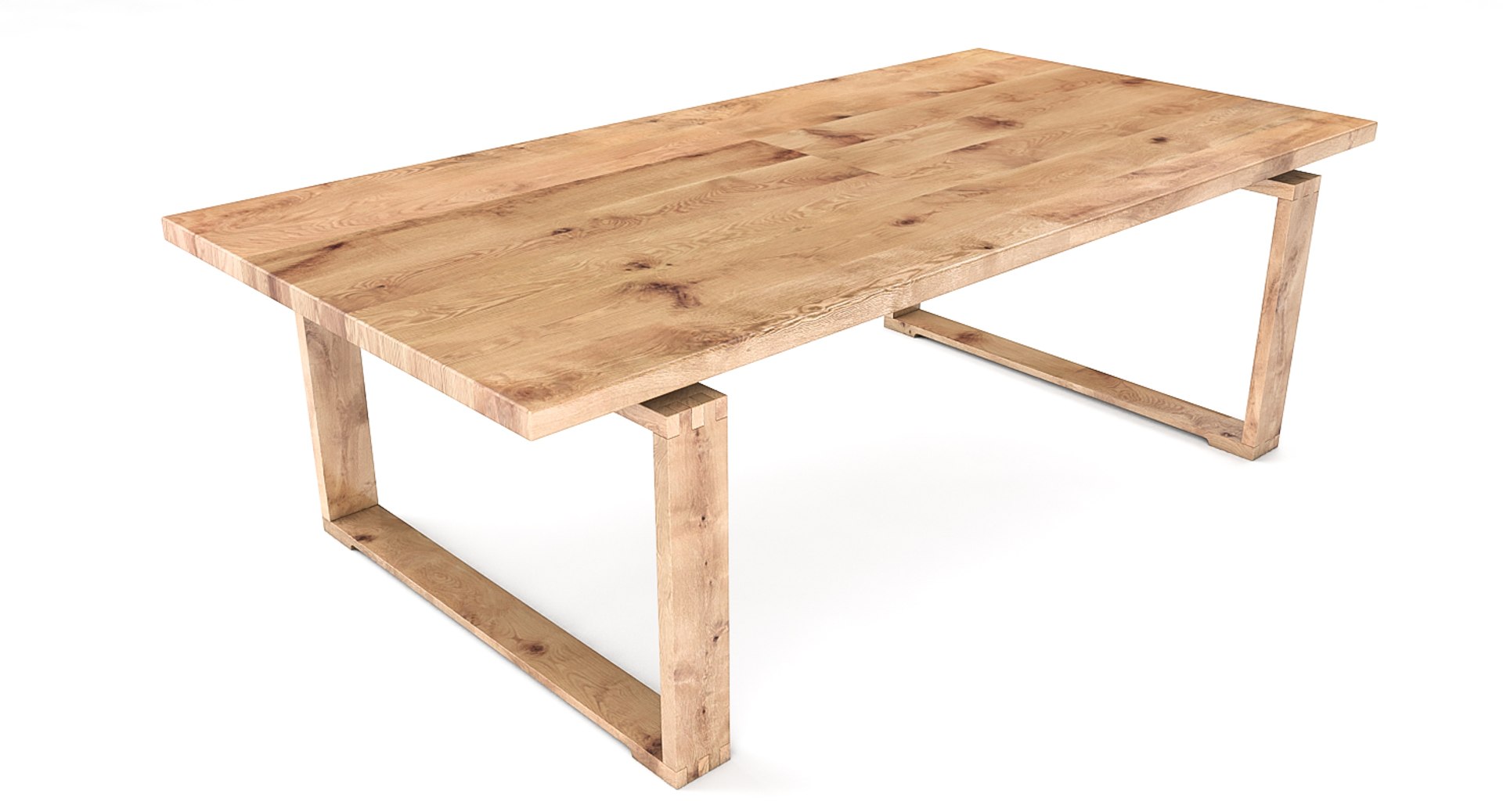 3d T1-solid Wood Table Oak Model