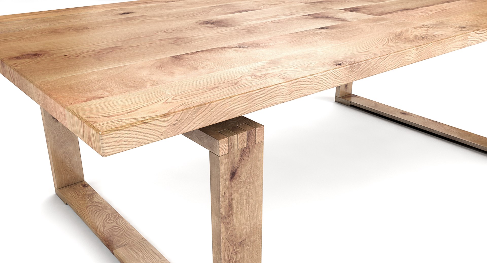 3d T1-solid Wood Table Oak Model