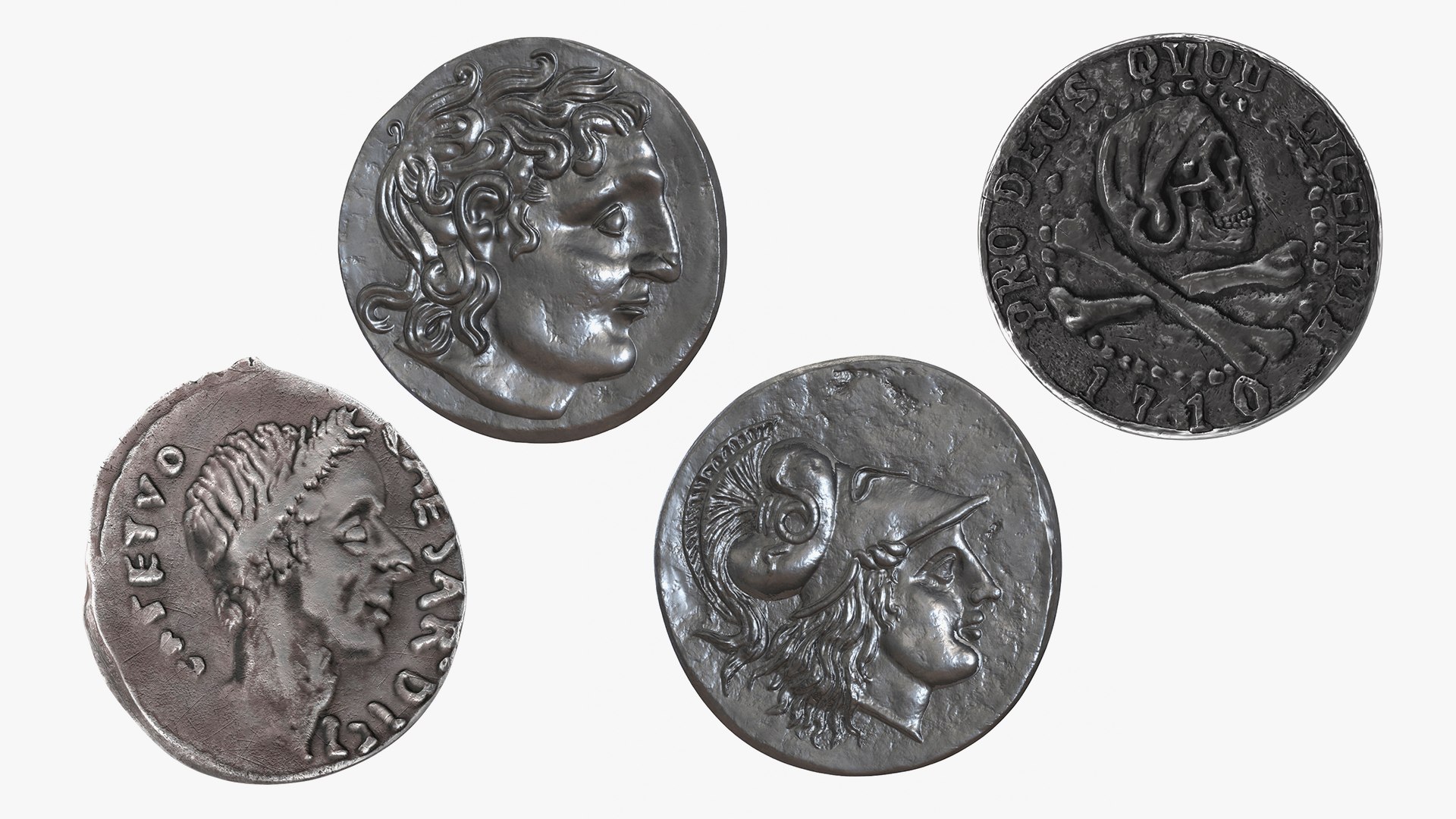 Silver Ancient Coins Collection model - TurboSquid 1788441