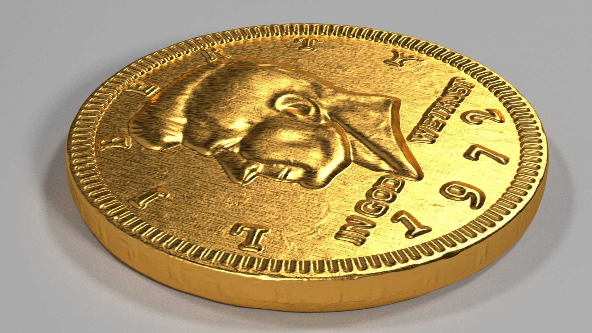 3D model Chocolate Half Dollar Gold Coin Foil Wrapper - TurboSquid 2101987