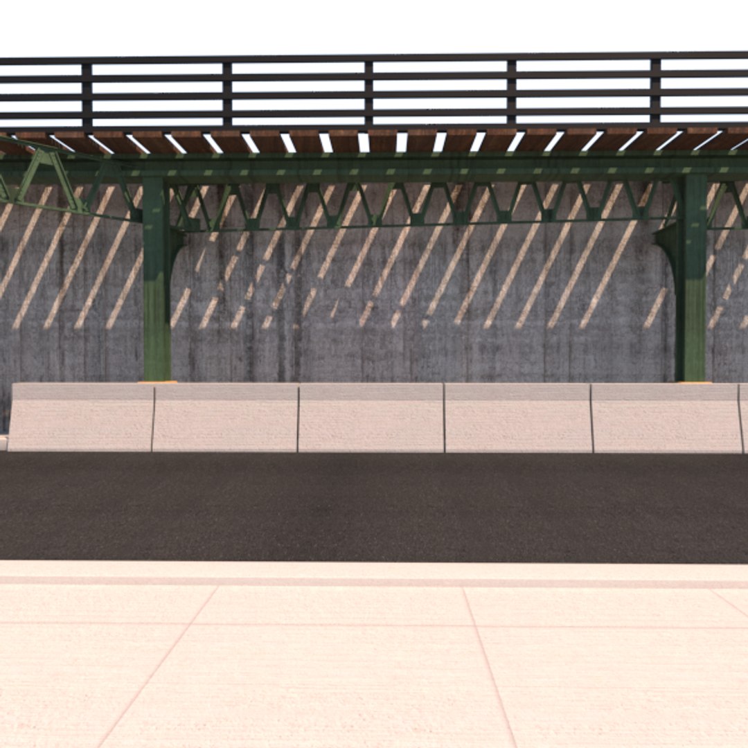 3d Raised Train Rail Support Model