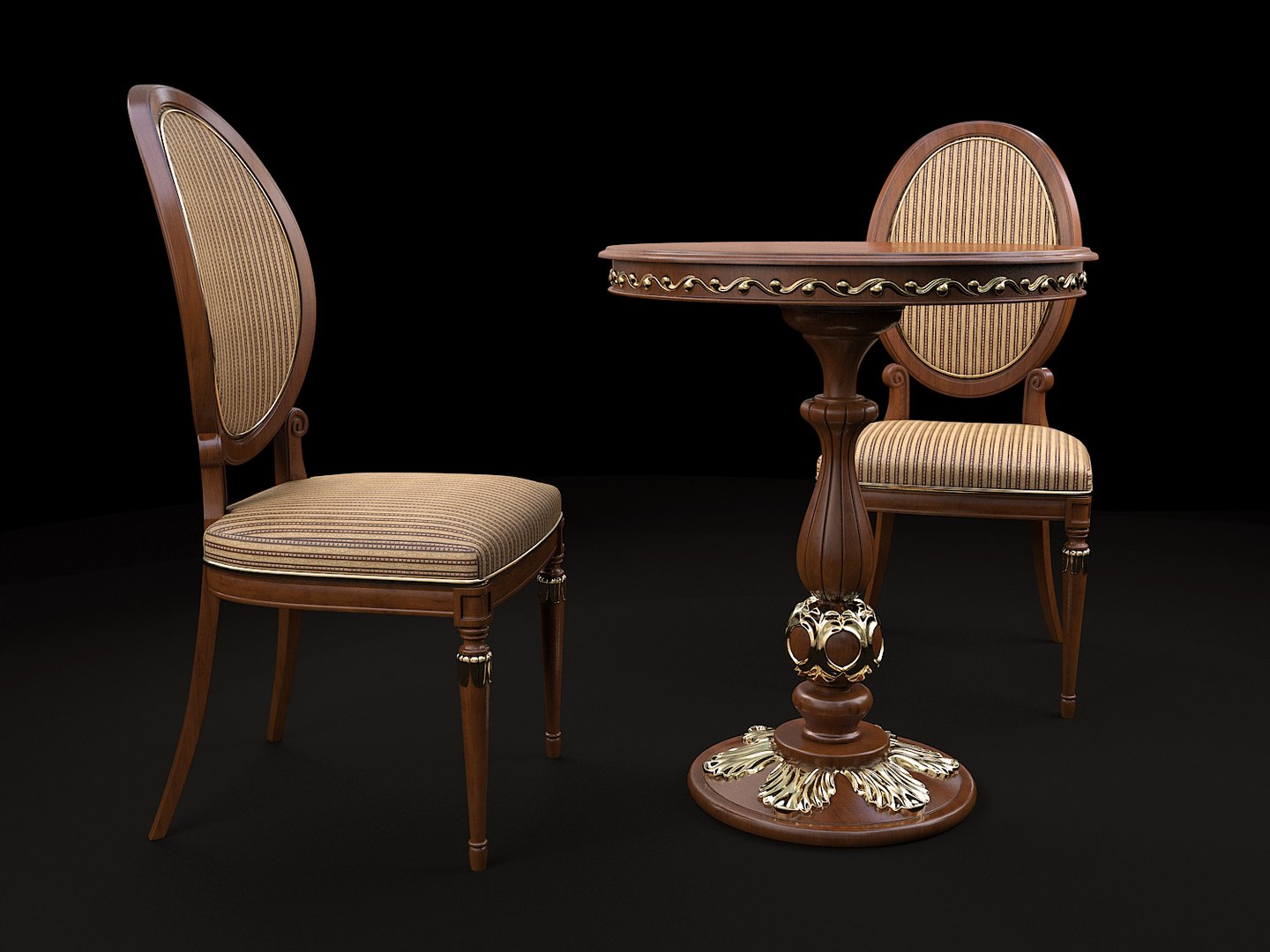 3D model chair european set - TurboSquid 1538171