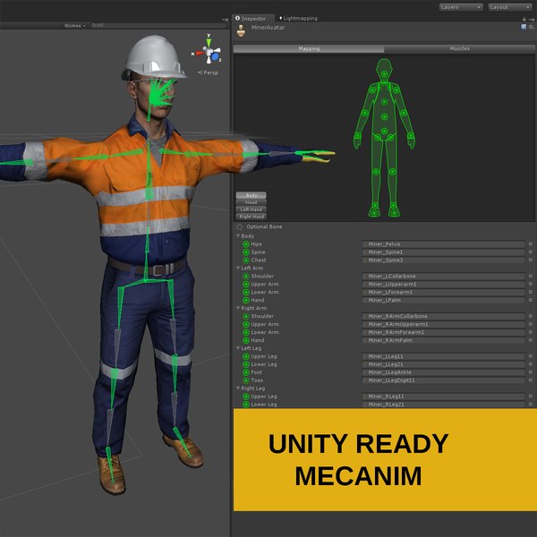 工人采矿安全Glen Hi Vis夹克3D模型 - TurboSquid 1336529