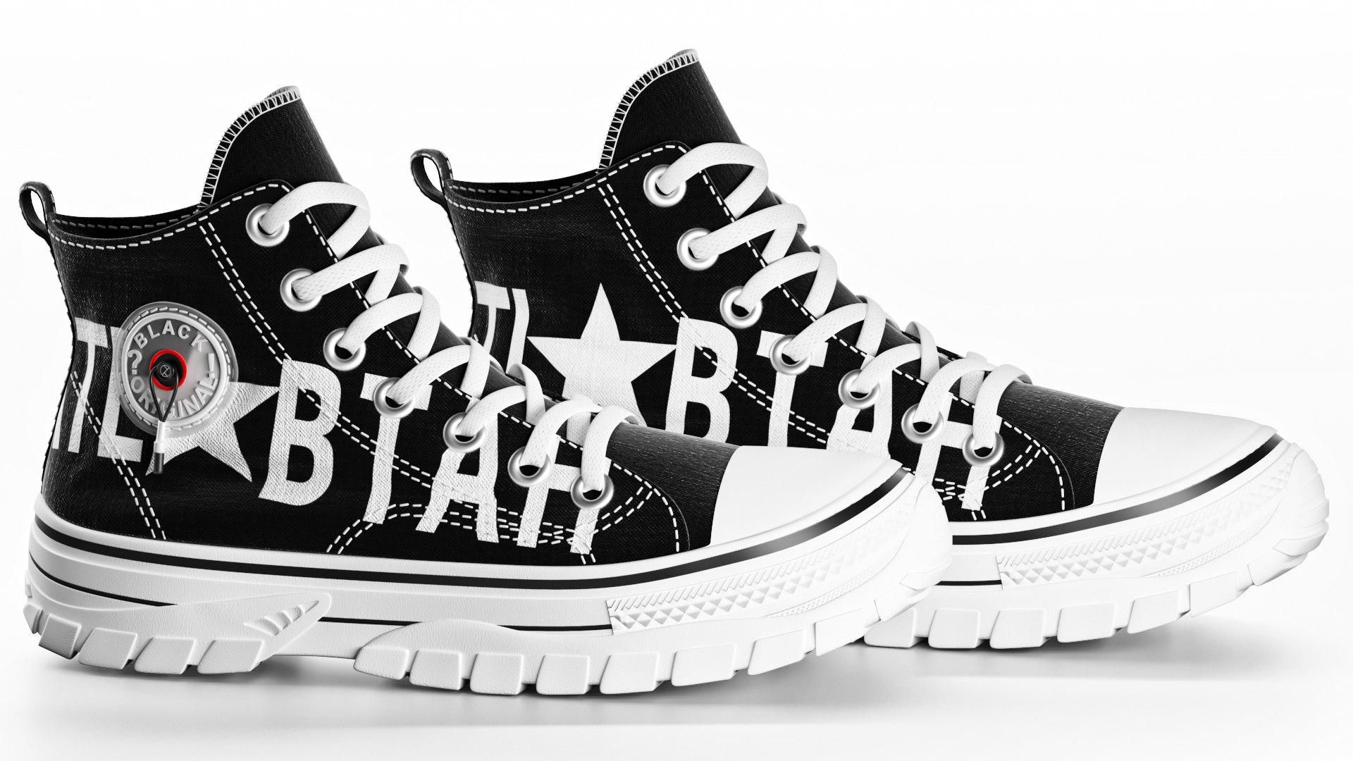 3D Sneakers Casual High-top Black - TurboSquid 1955204