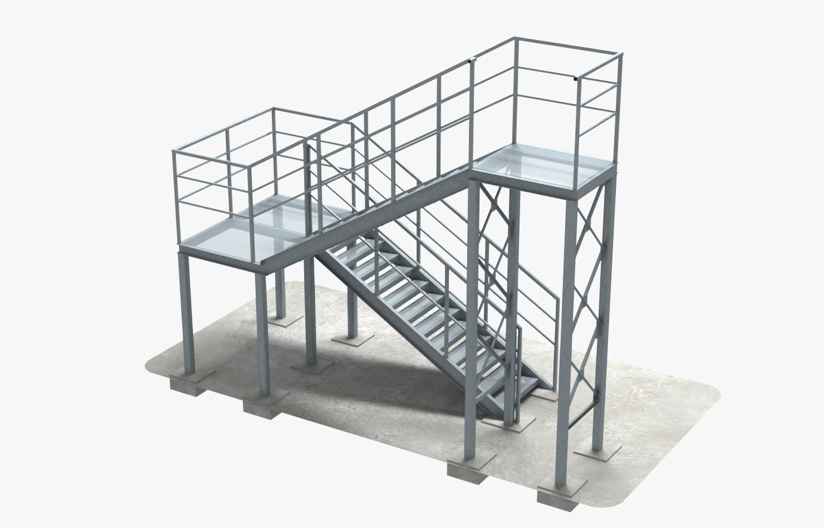 Industrial Stair 3 3D Model - TurboSquid 1283926