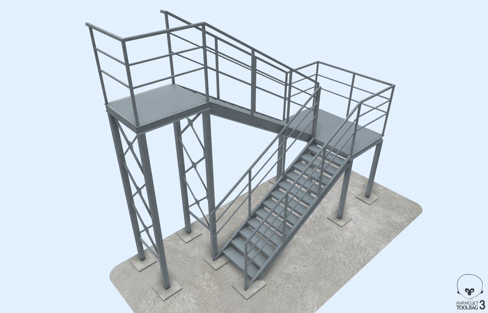 Industrial Stair 3 3D Model - TurboSquid 1283926