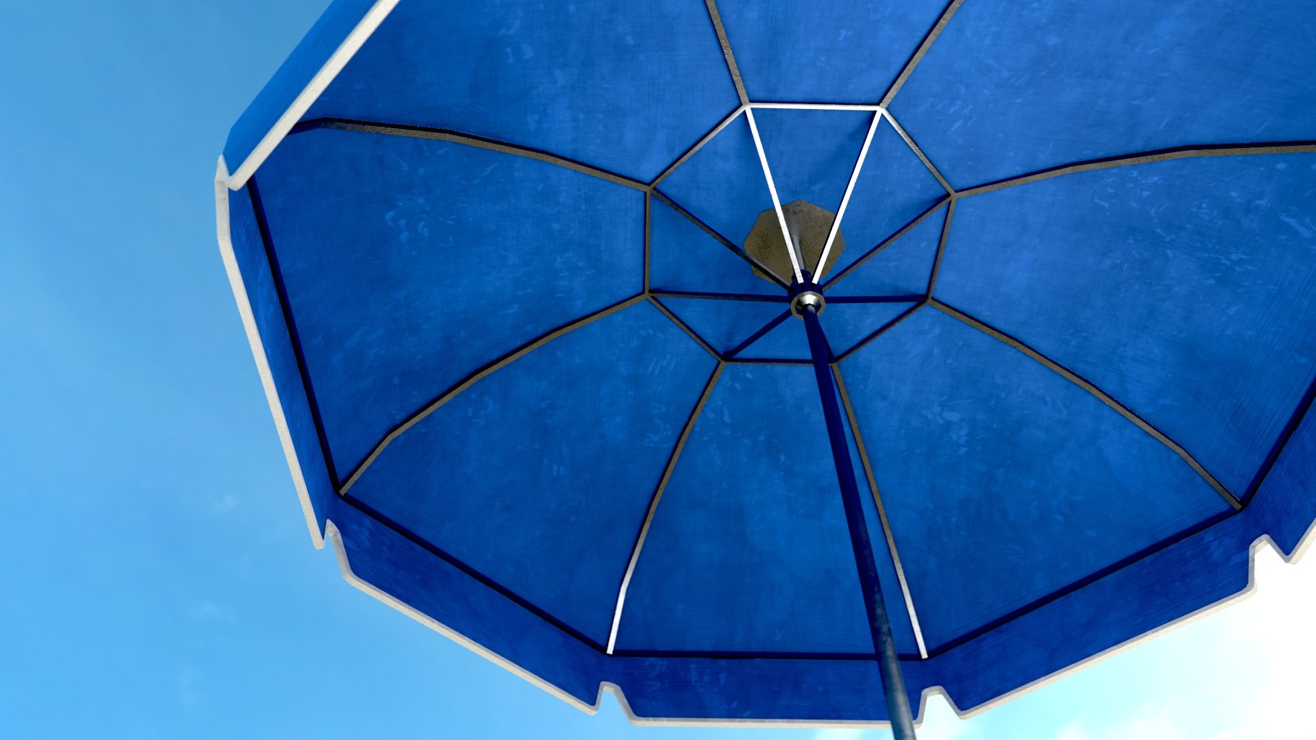 3D Beach Parasol Umbrella Sun Shelter Outdoor Garden Model - TurboSquid ...