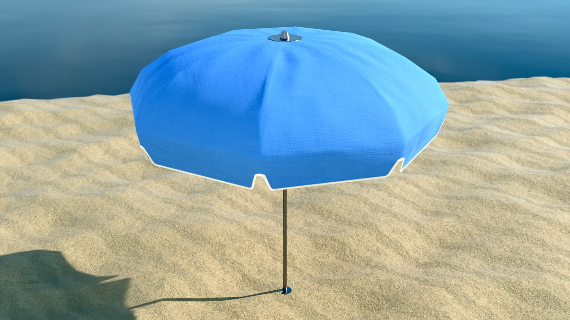 3D Beach Parasol Umbrella Sun Shelter Outdoor Garden Model - TurboSquid ...