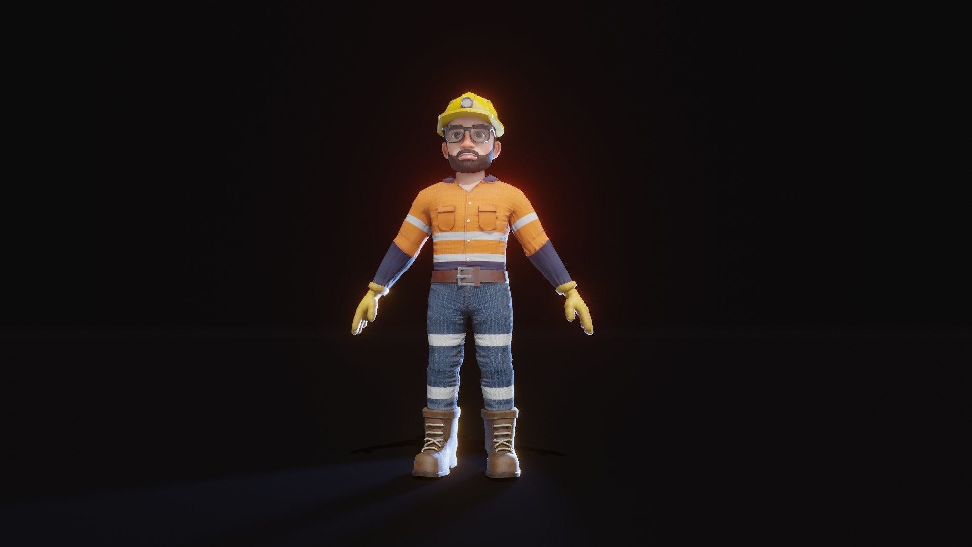 Stylized Male Miner Animated Customizable Low-poly 3D Model Model ...