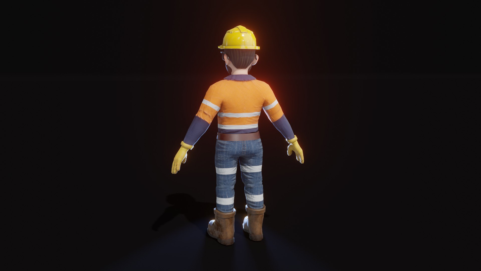 Stylized Male Miner Animated Customizable Low-poly 3D Model Model ...