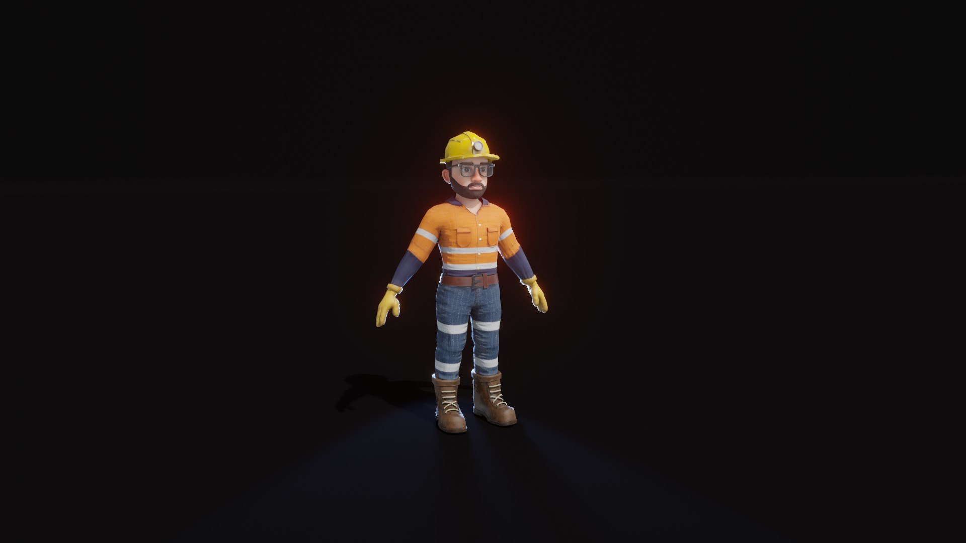 Stylized Male Miner Animated Customizable Low-poly 3D Model Model ...