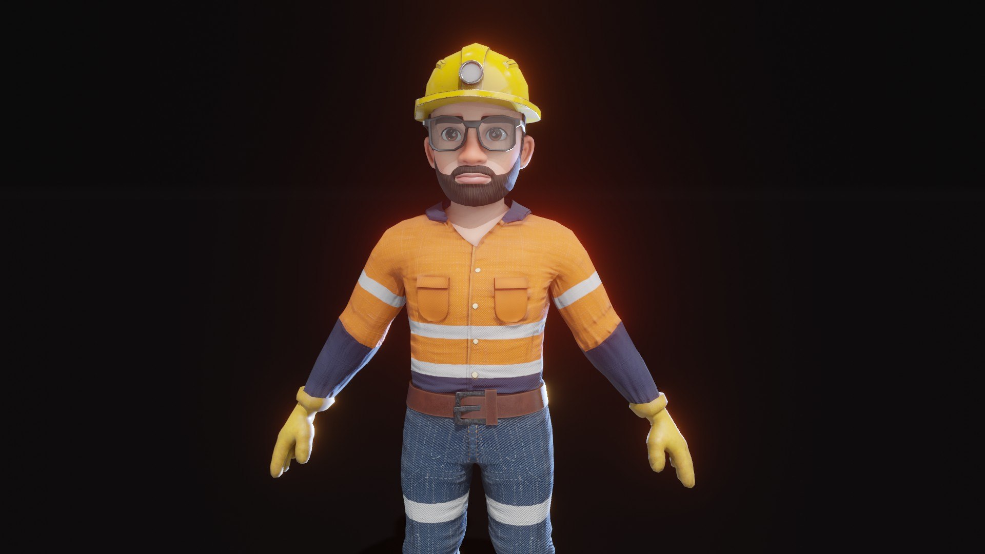 Stylized Male Miner Animated Customizable Low-poly 3D Model Model ...