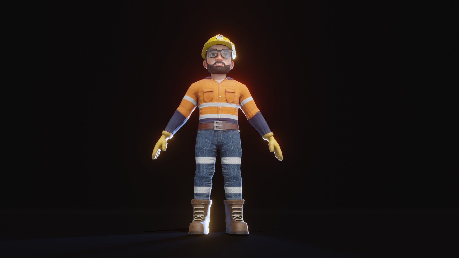 Stylized Male Miner Animated Customizable Low-poly 3D Model Model ...