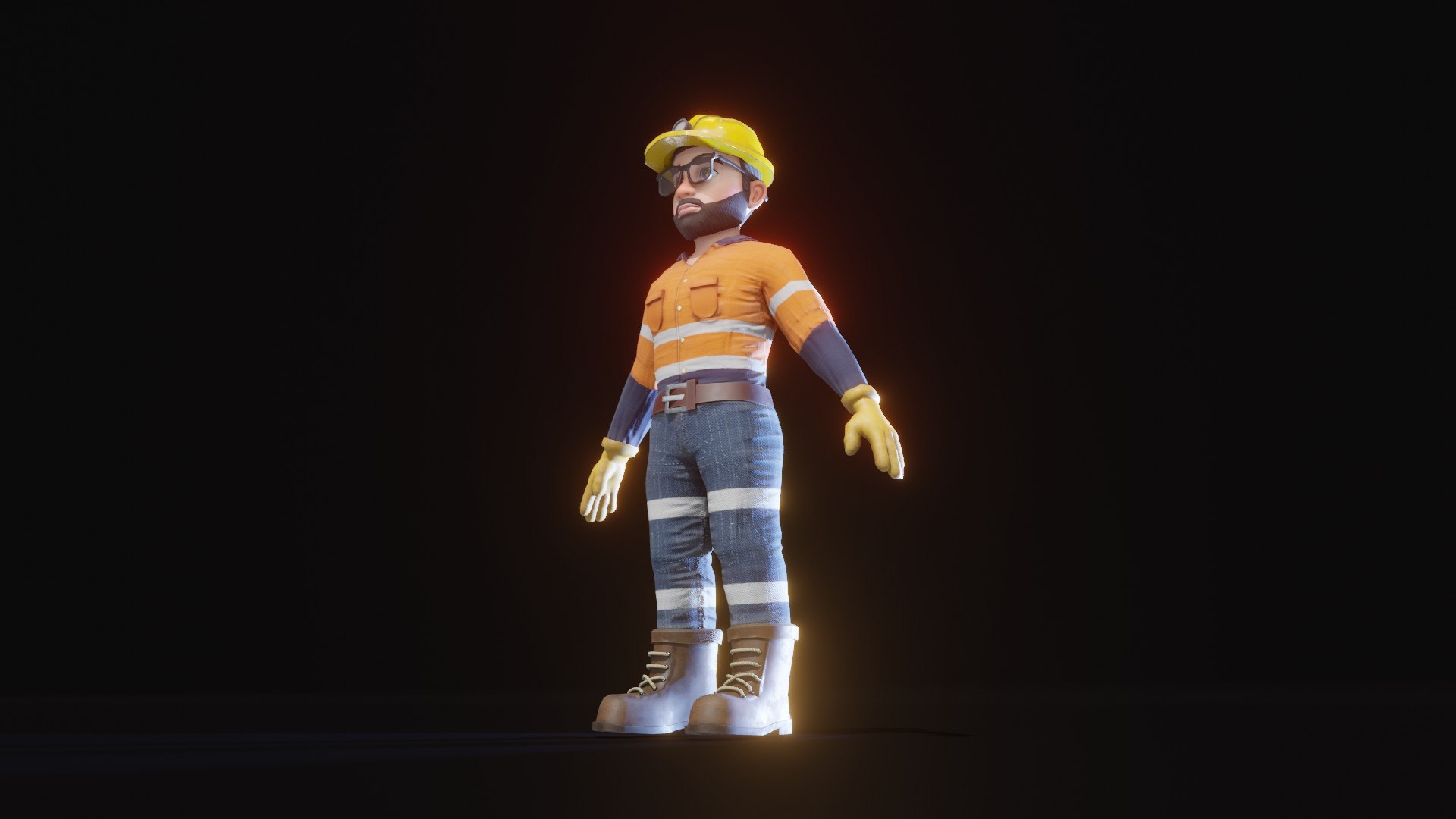Stylized Male Miner Animated Customizable Low-poly 3D Model Model ...