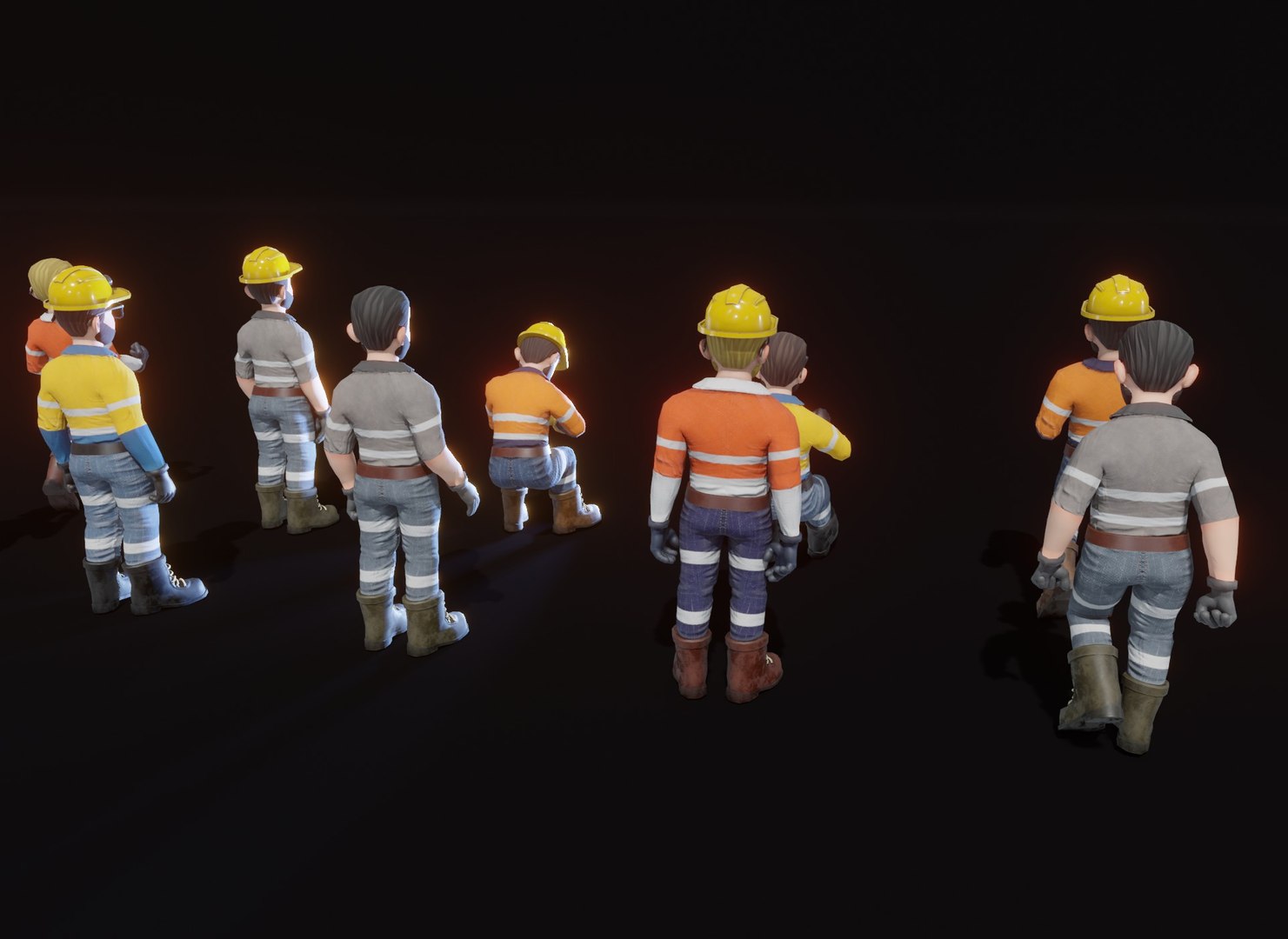 Stylized Male Miner Animated Customizable Low-poly 3D Model Model ...