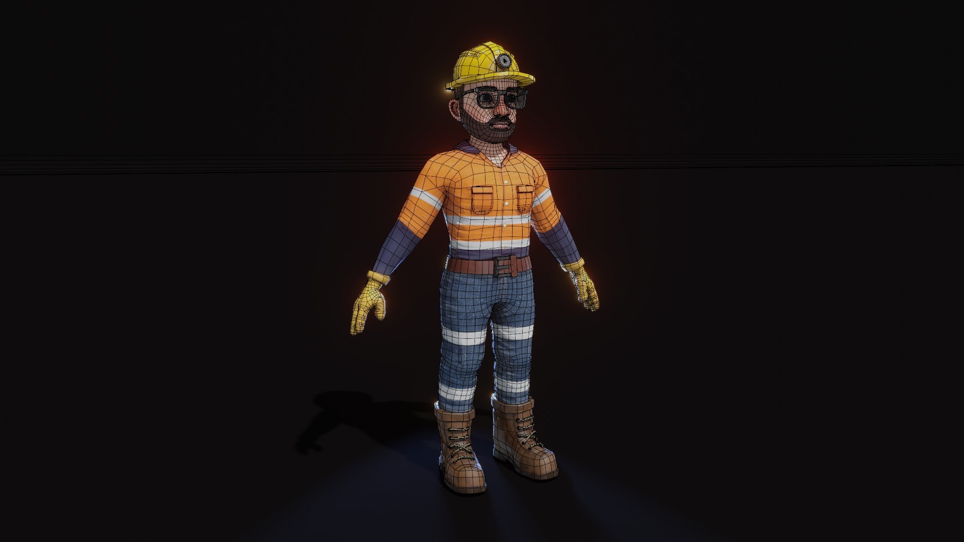 Stylized Male Miner Animated Customizable Low-poly 3D Model Model ...