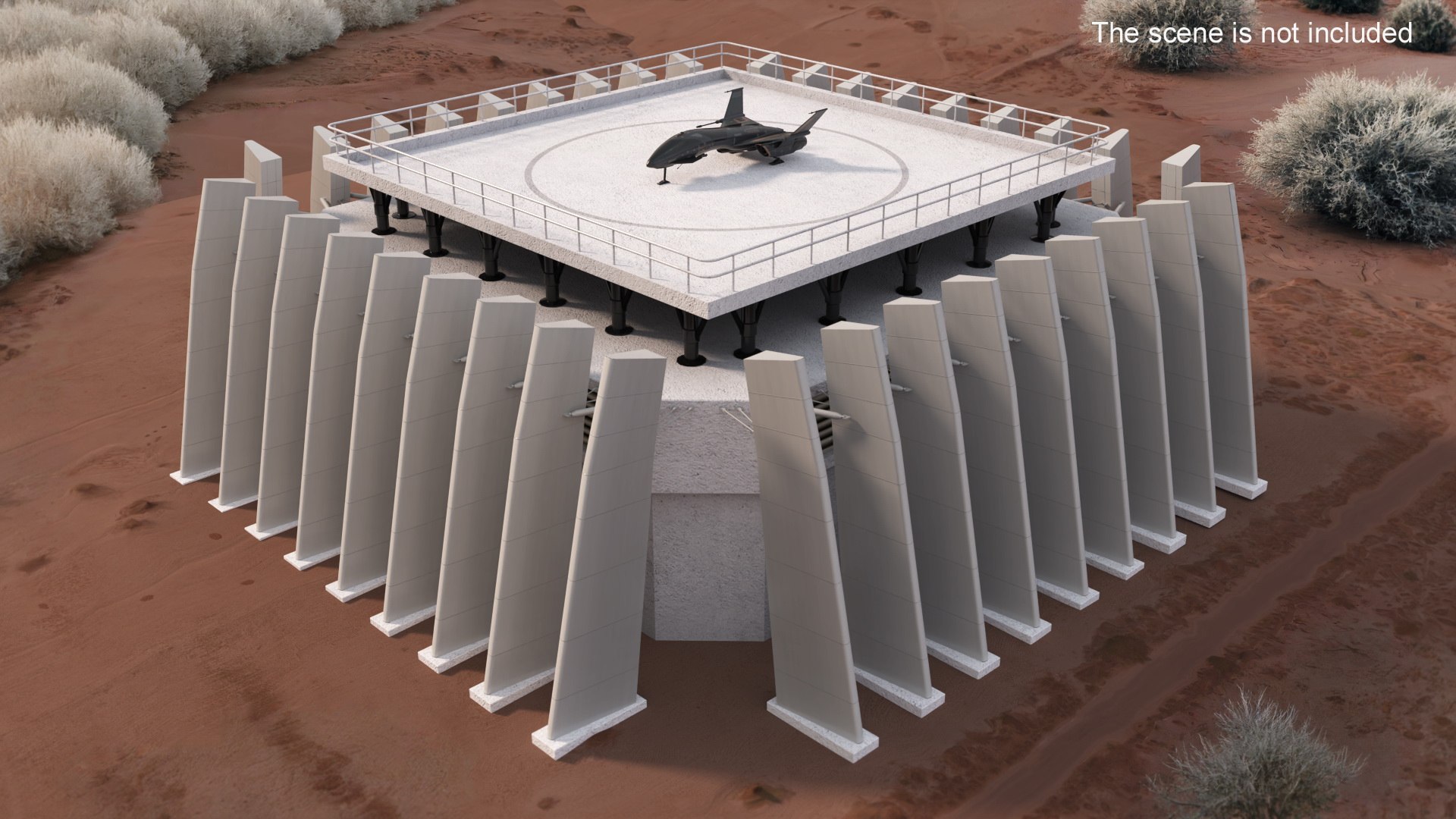 Sci Fi Fighter Spaceship On Landing Platform 3D Model - TurboSquid 2355243